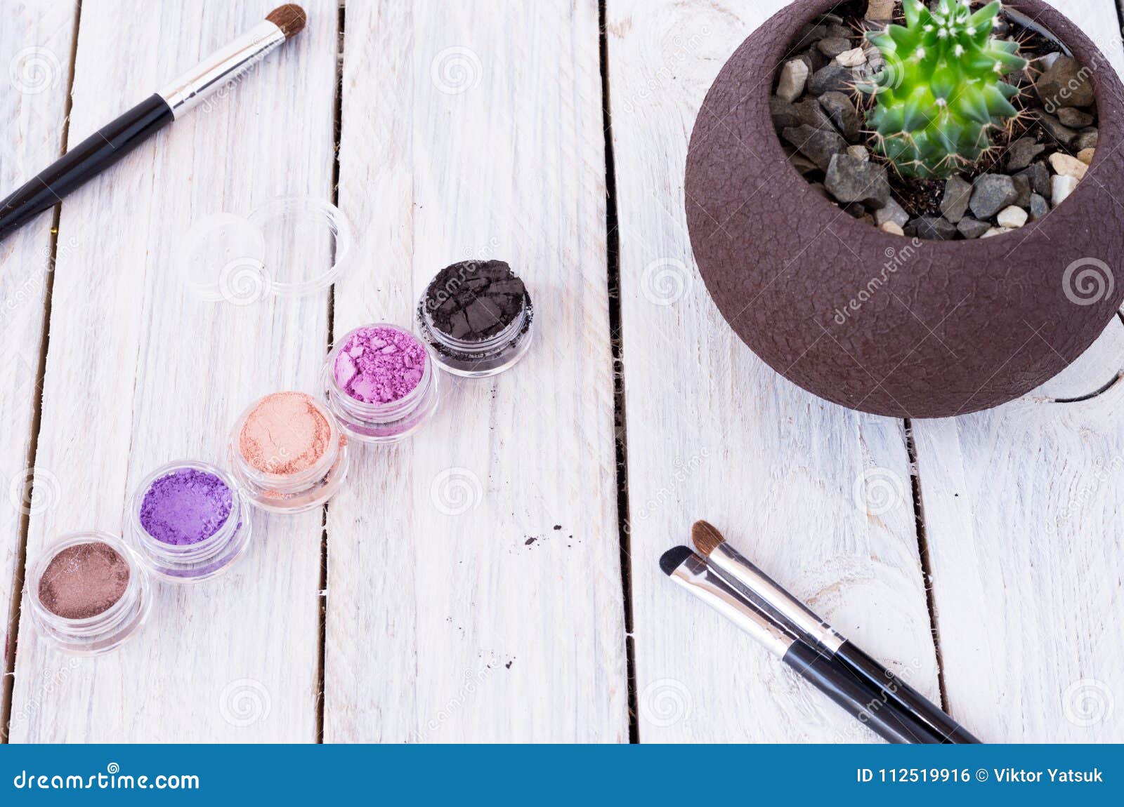 Select the Desired Color for the Make-up. Color Matching Stock Photo ...