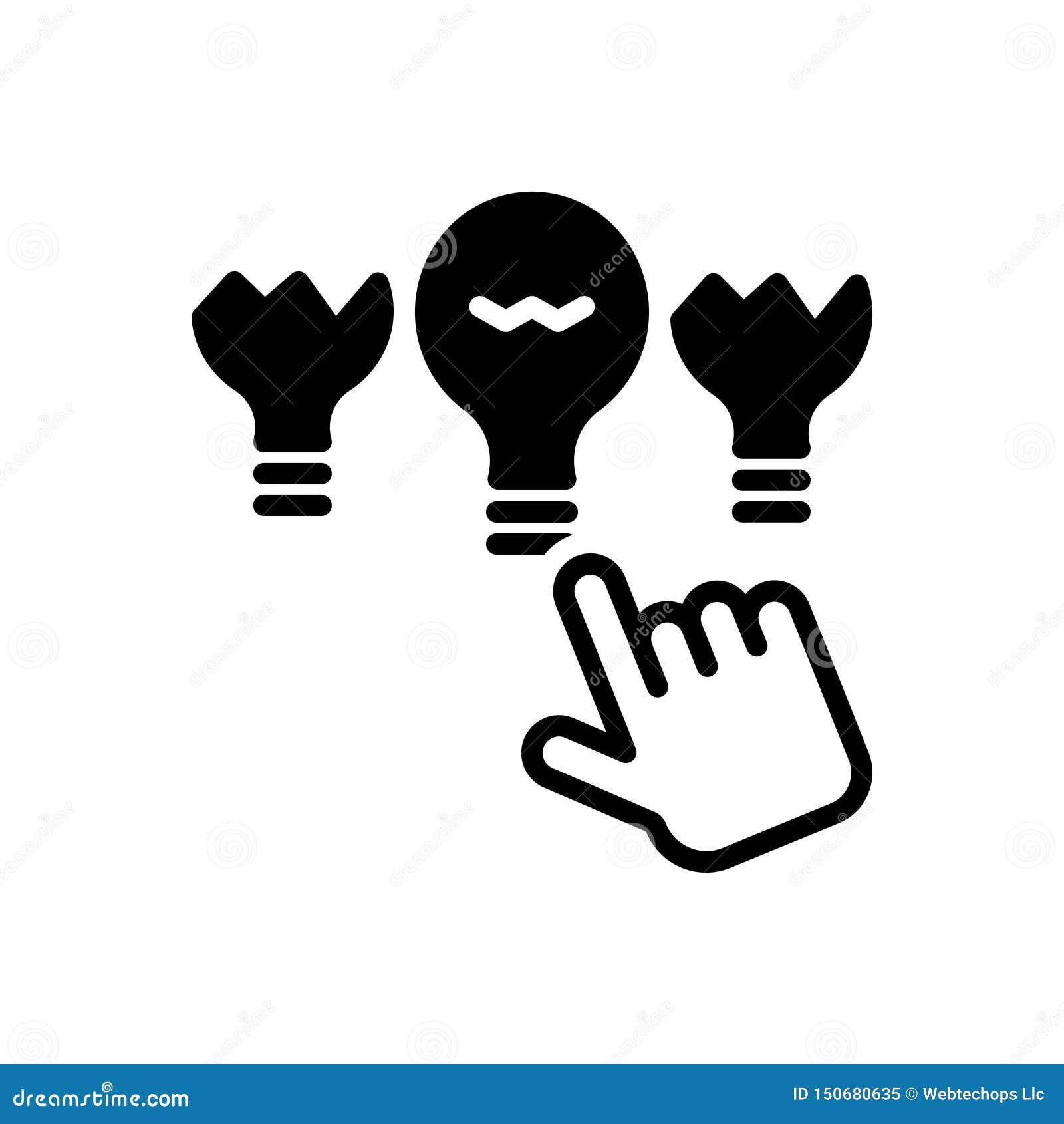 Black Solid Icon for Select, Choice and Preference Stock Vector ...