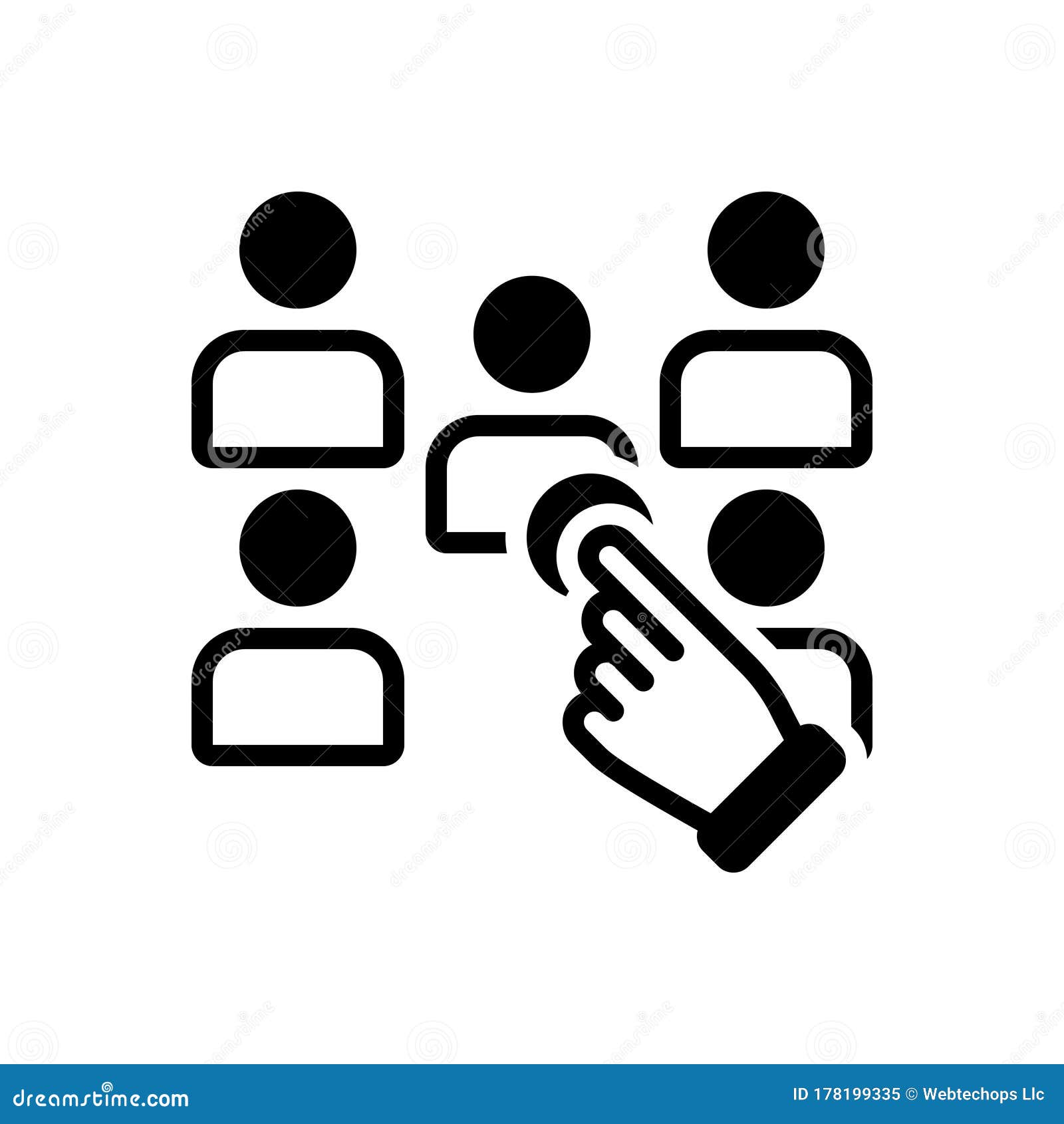 Black Solid Icon for Select, Choose and Pick Stock Vector ...