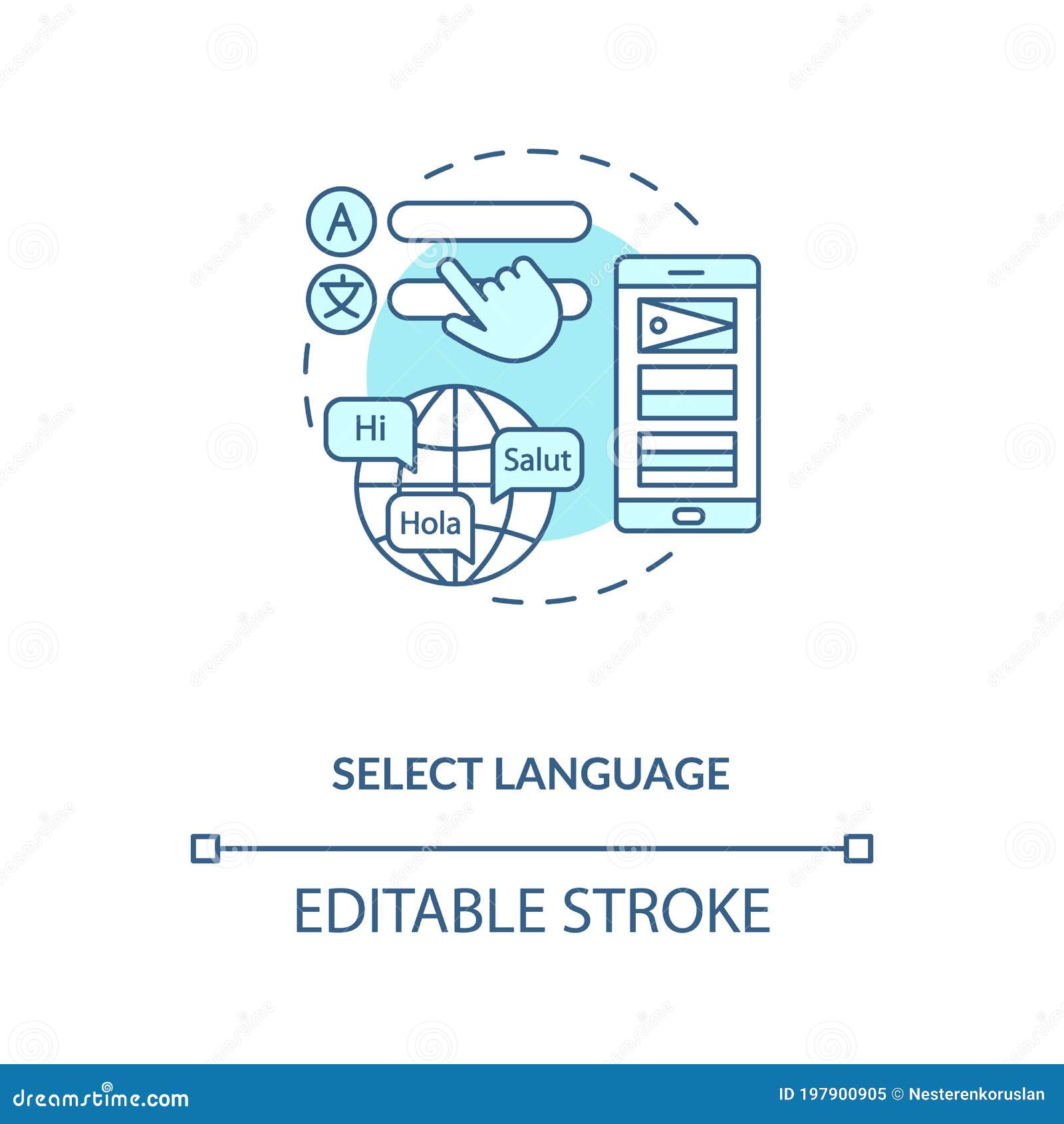 Select Language Concept Icon Stock Vector - Illustration of connection ...