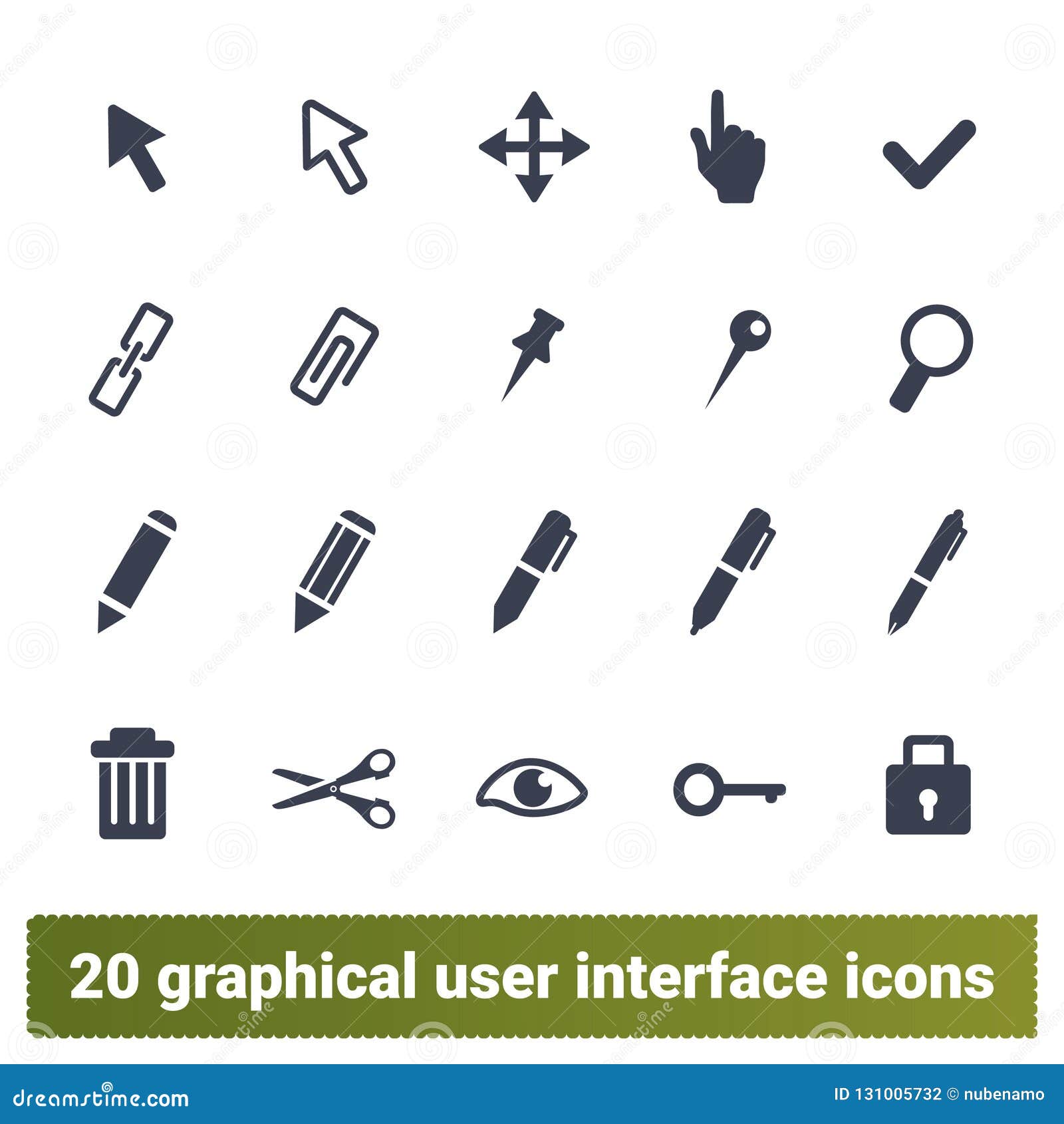 Select, Modify, Graphic Designer Tools Icons Set Stock Vector ...