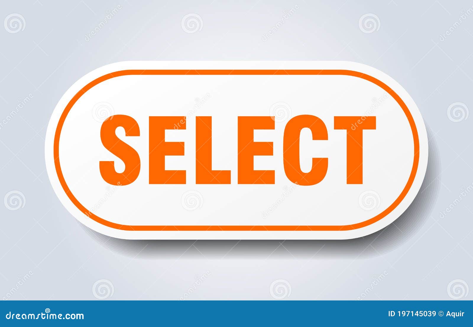 Select Sign. Rounded Isolated Button. White Sticker Stock Vector ...