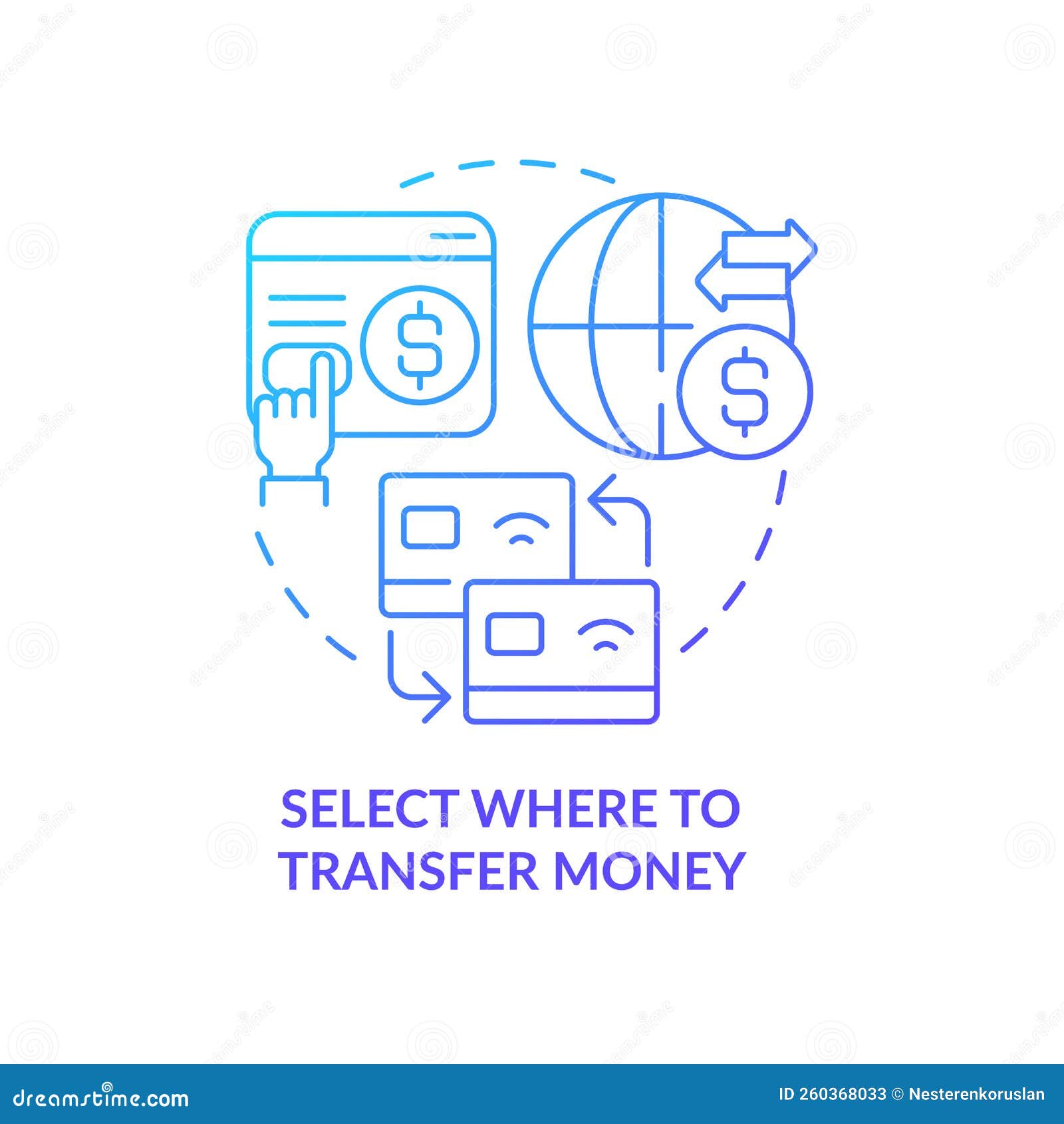 Select Where To Transfer Payment Blue Gradient Concept Icon Stock ... Select Where To Transfer Payment Blue Gradient Concept Icon Stock ...