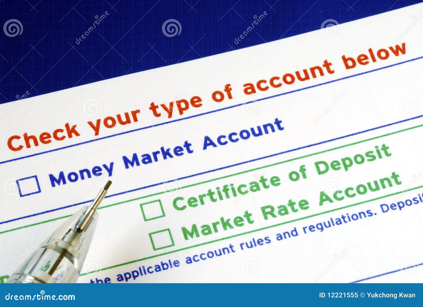 Select Your Bank Account in the Deposit Slip Stock Image - Image of ...