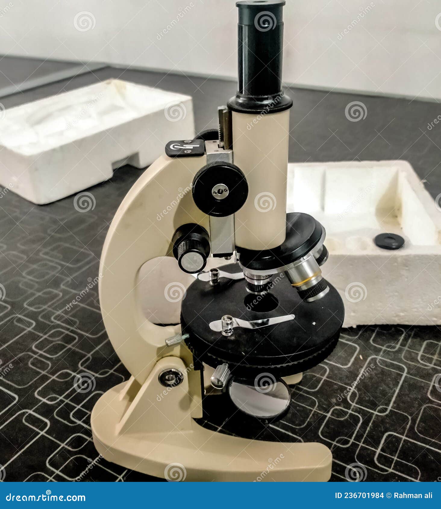 A Selected Focus on the Compound Microscope. Stock Photo - Image of ...