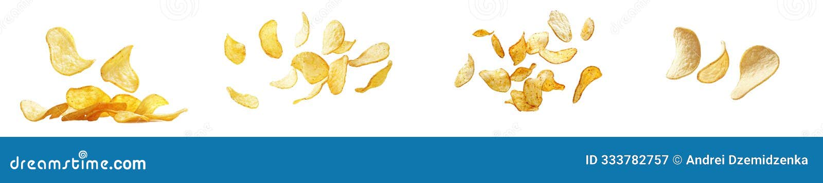 Falling Potato Chips. Realistic Fried Crispy Snack Cartoon Vector ...