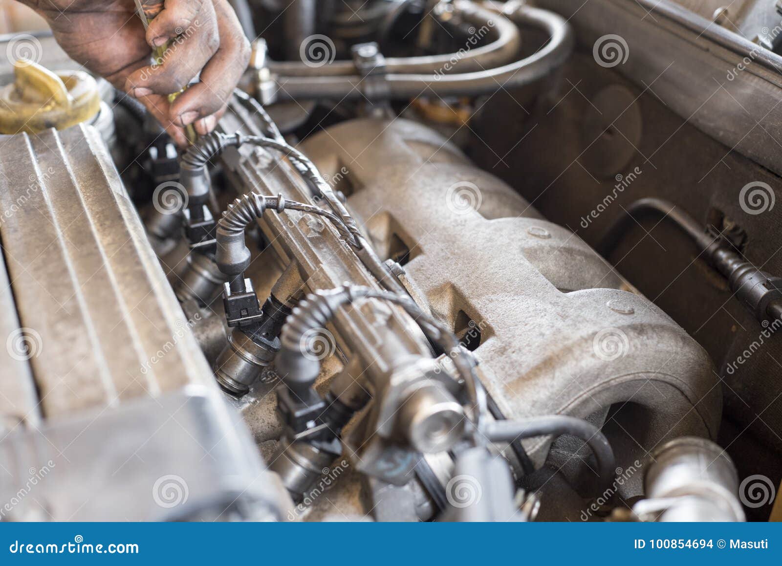 Fuel Injector Engine stock photo. Image of mechanic - 100854694