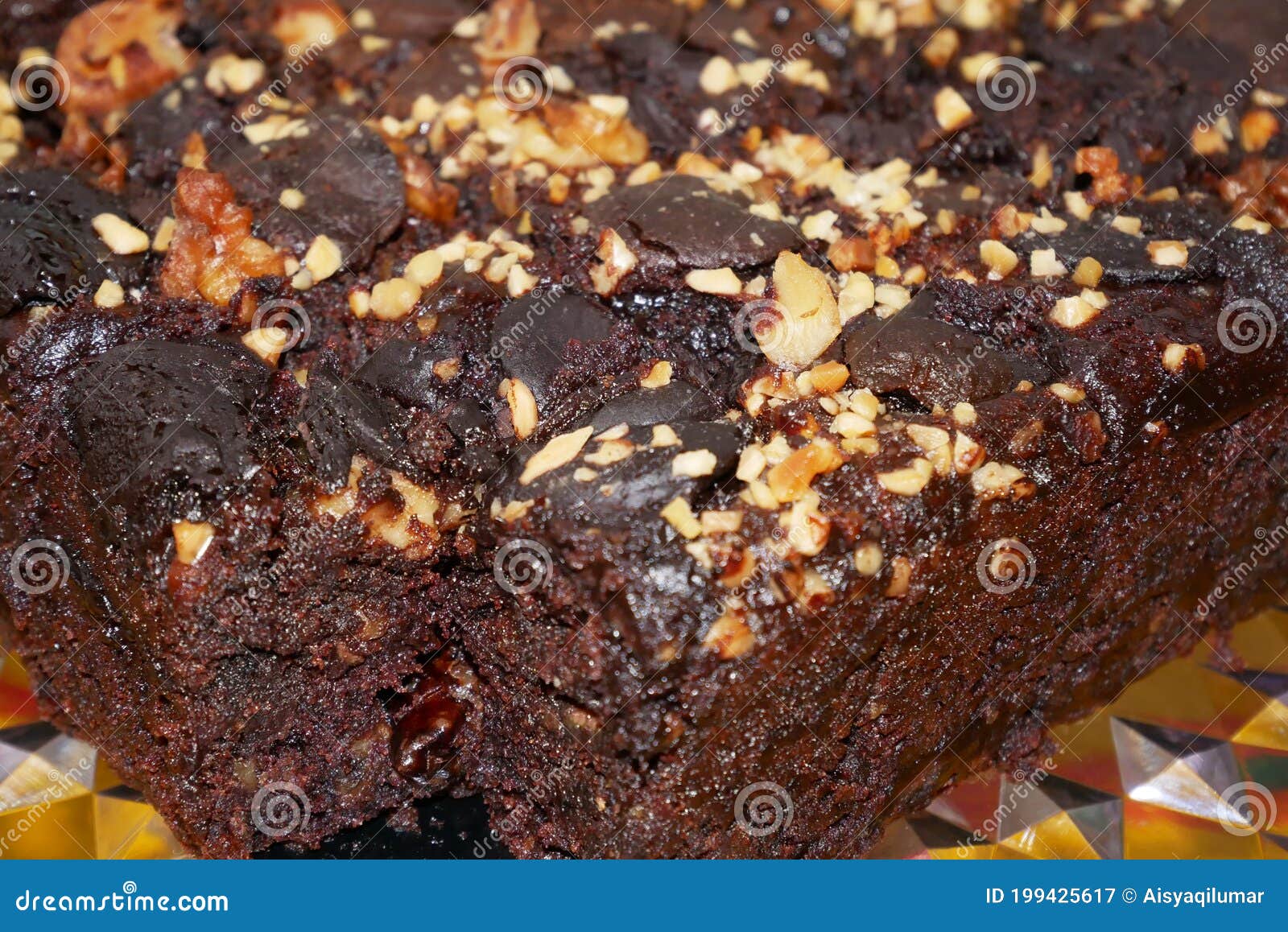 Selected Focused on the Chocolate Cake. Rectangular in Shape Stock ...