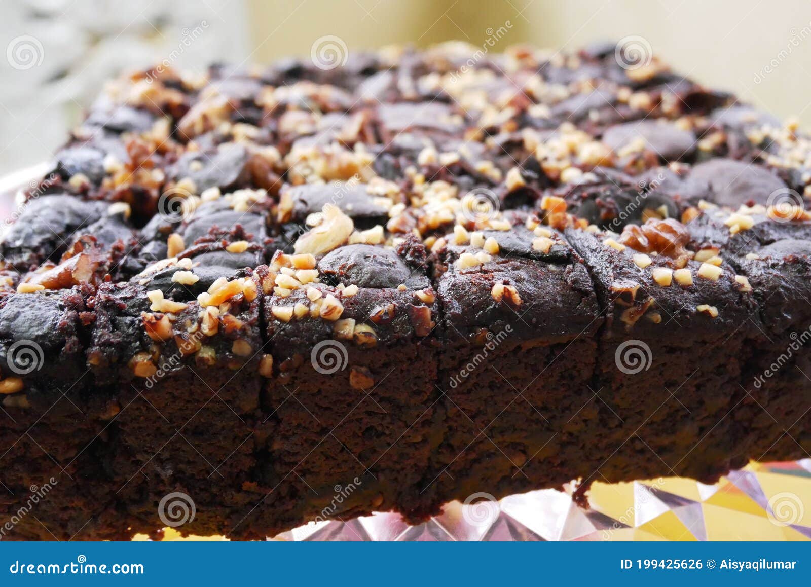 Selected Focused on the Chocolate Cake. Rectangular in Shape Stock ...