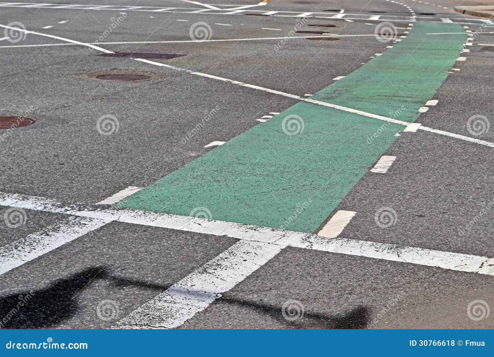 Selected Green Line for Bikes, Modern Transportation, Stock Photo ...
