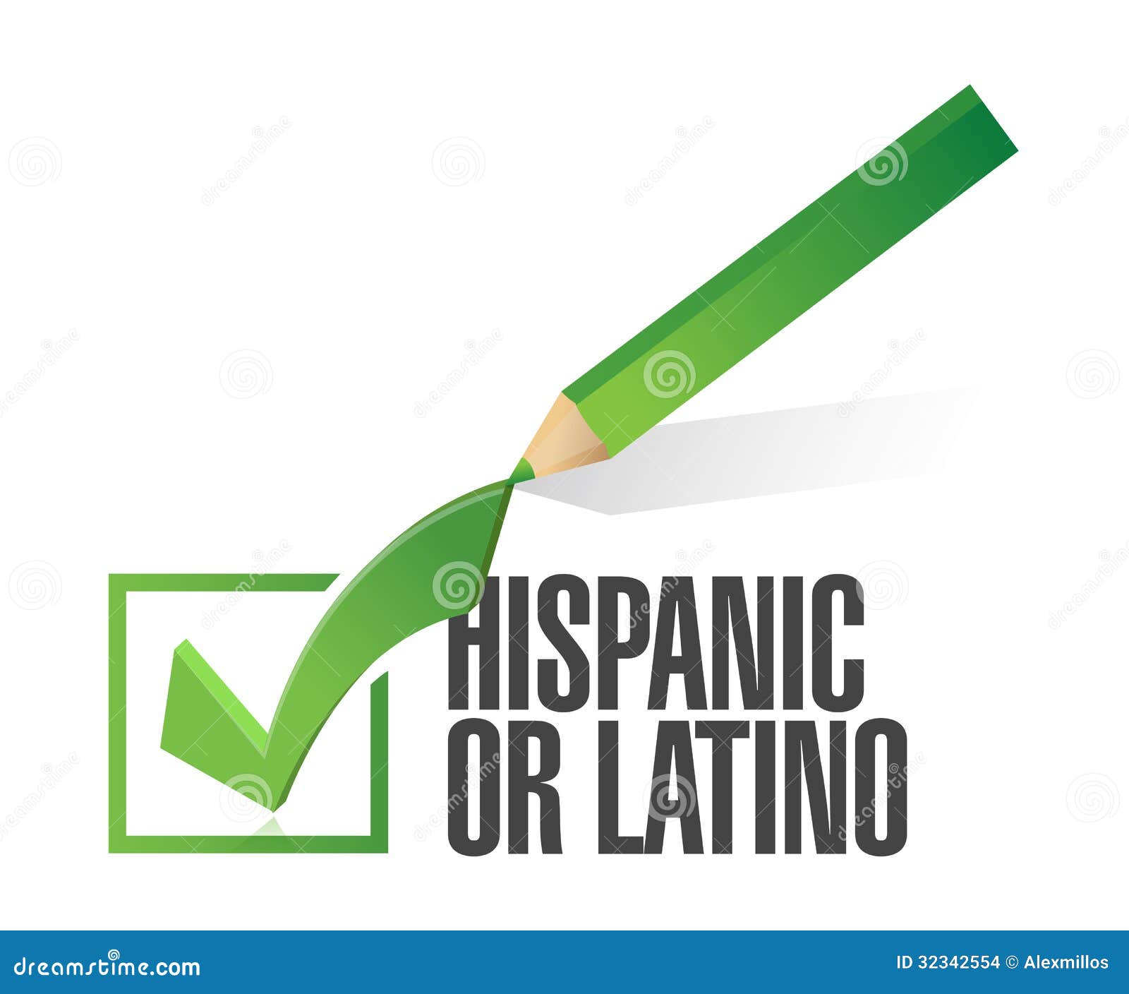 Selected Hispanic or Latino with Check Mark. Stock Illustration ...
