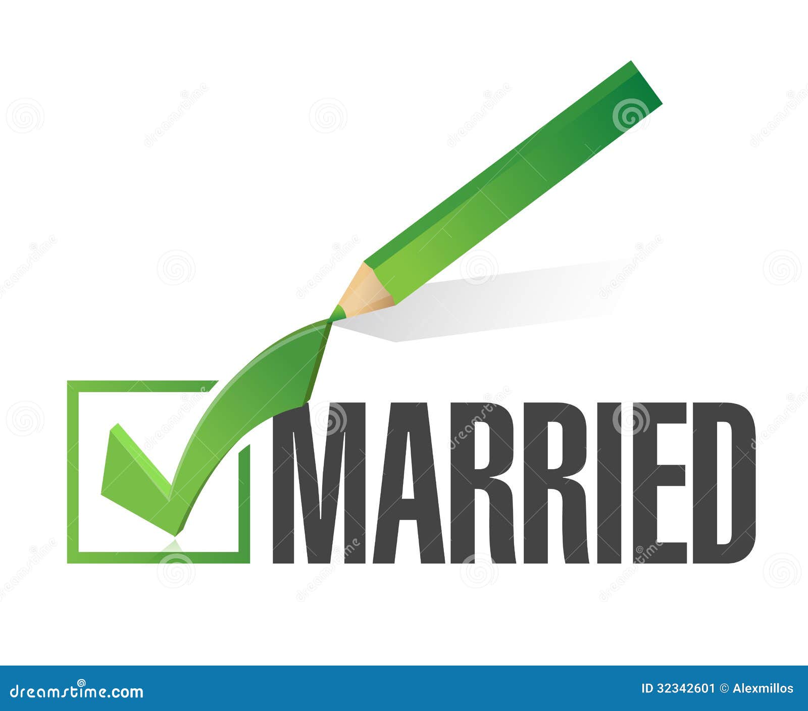 Selected Married with Check Mark. Illustration Stock Illustration ...