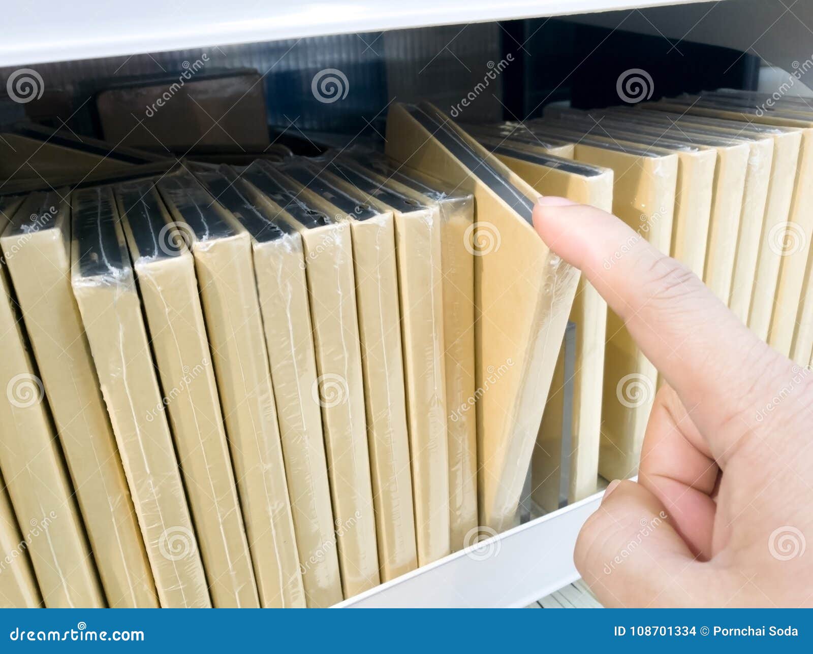 Selected the Notebook on the Shelf at Book Shop Stock Photo - Image of ...