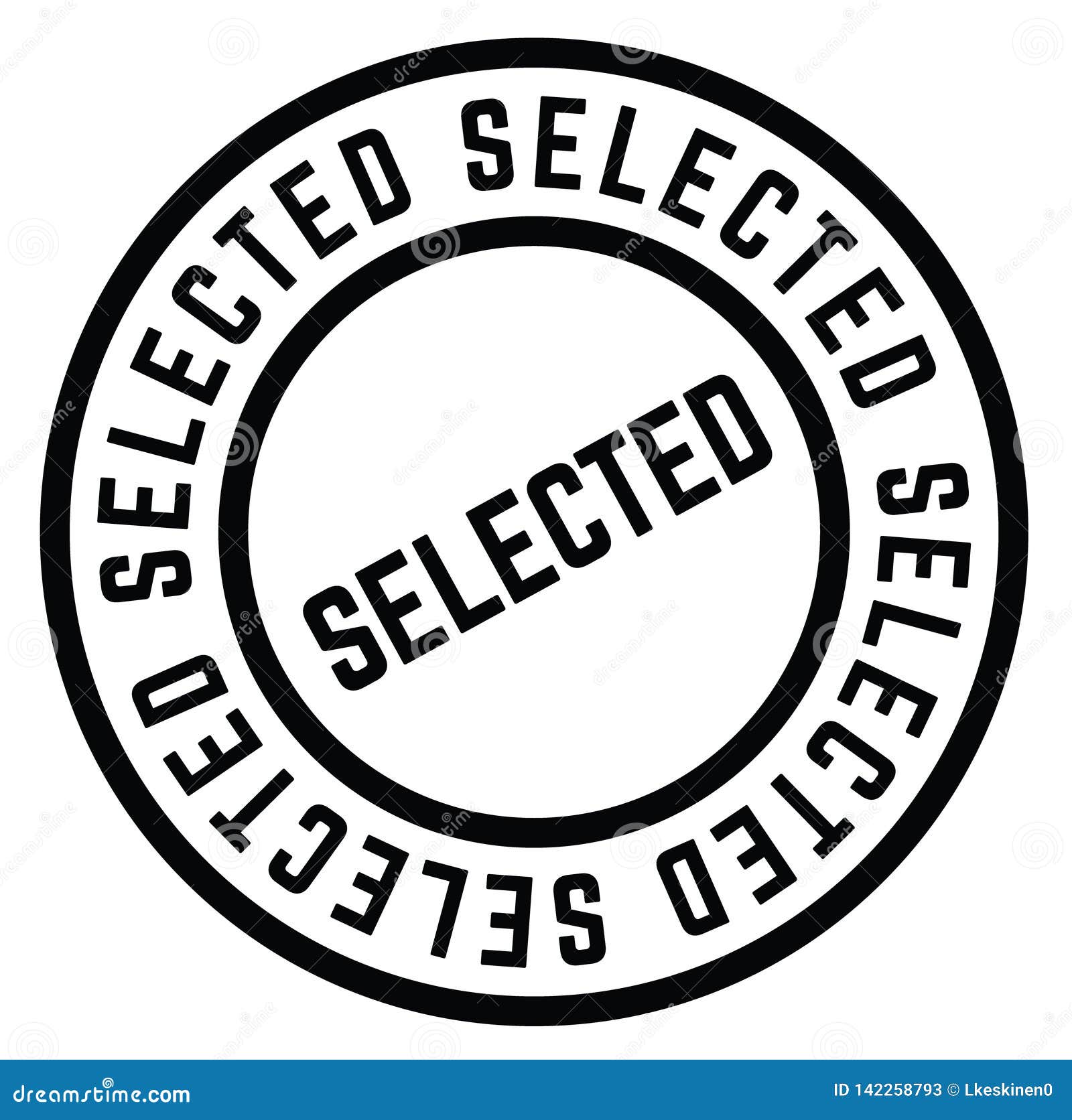 Selected stamp stock vector. Illustration of sale, sign - 142258793