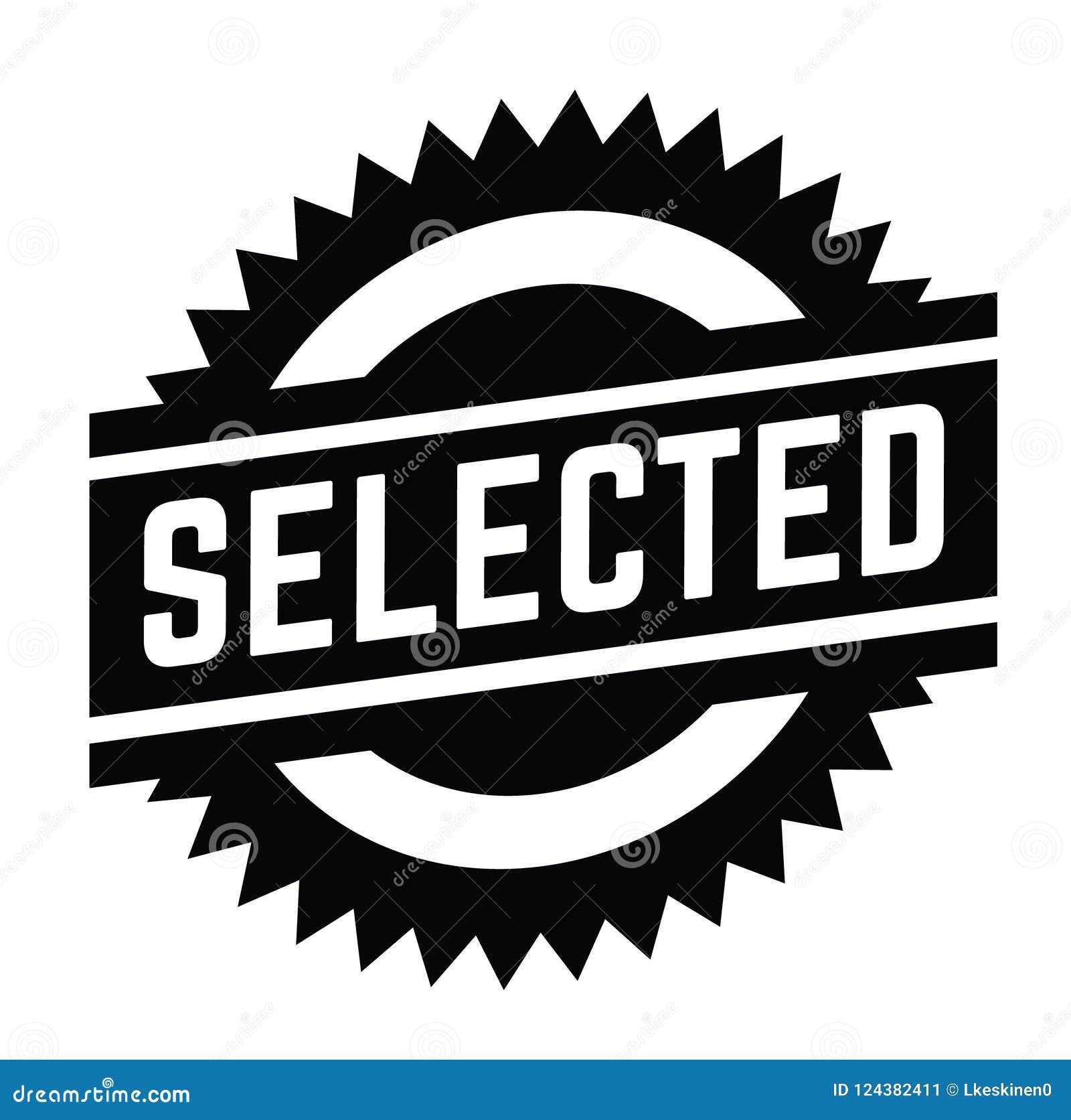 Selected stamp on white stock vector. Illustration of candidate - 124382411