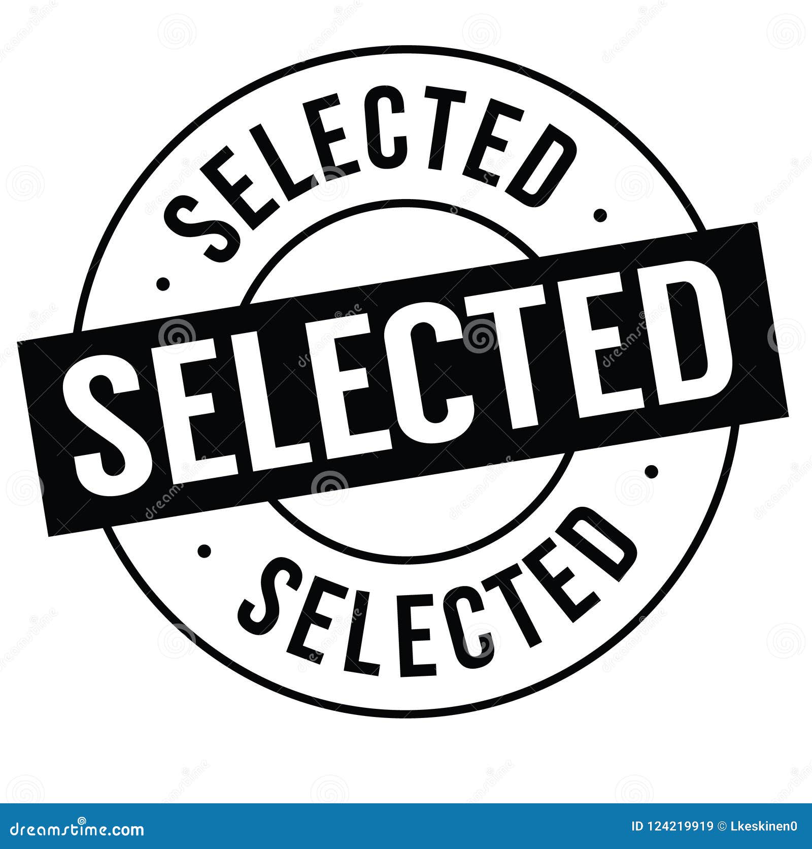 Selected stamp on white stock vector. Illustration of pick - 124219919