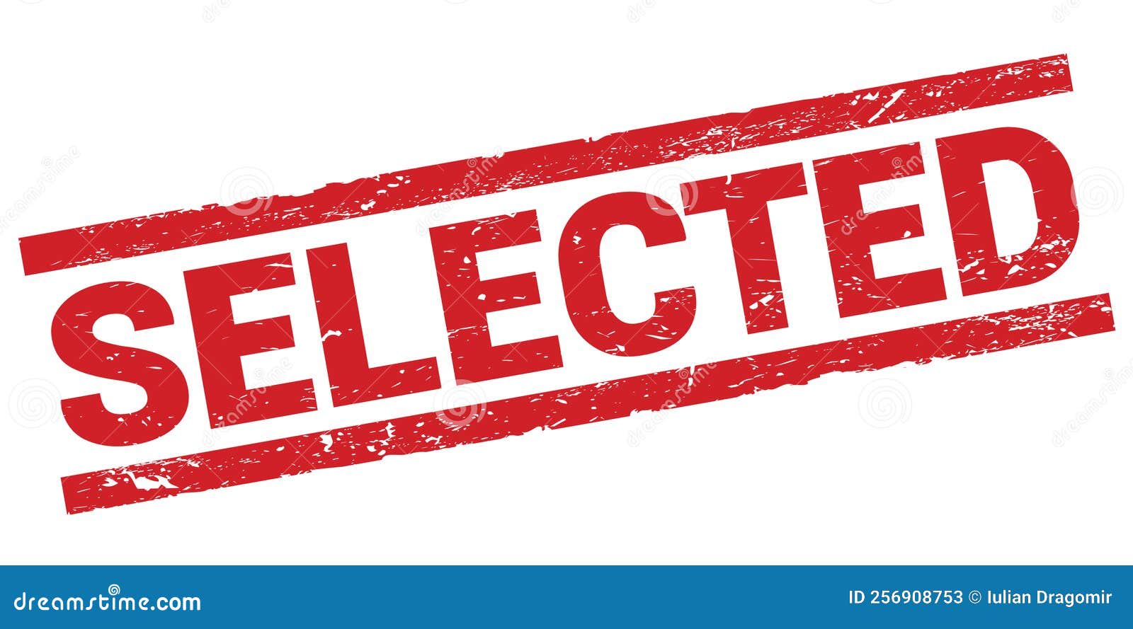 SELECTED Text on Red Rectangle Stamp Sign Stock Illustration ...