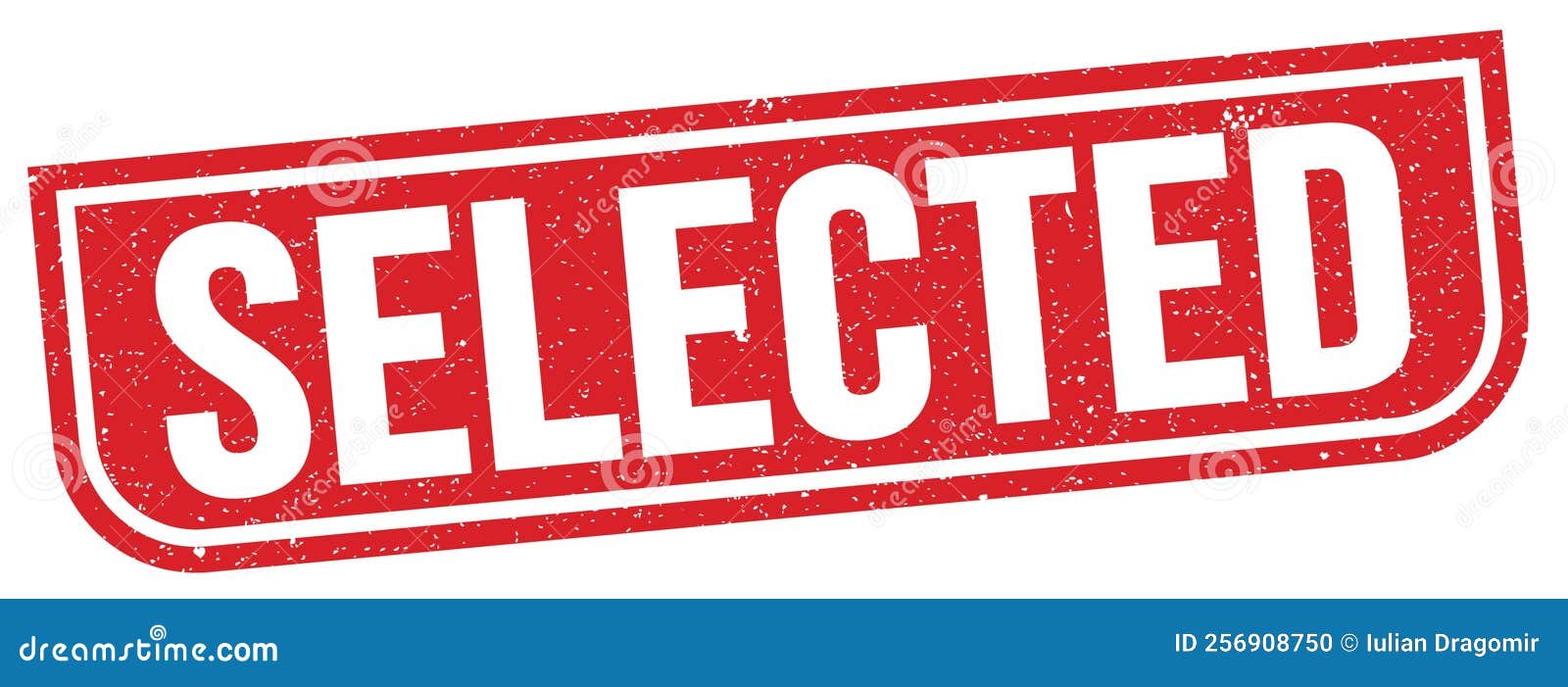 SELECTED Text Written on Red Stamp Sign Stock Illustration ...