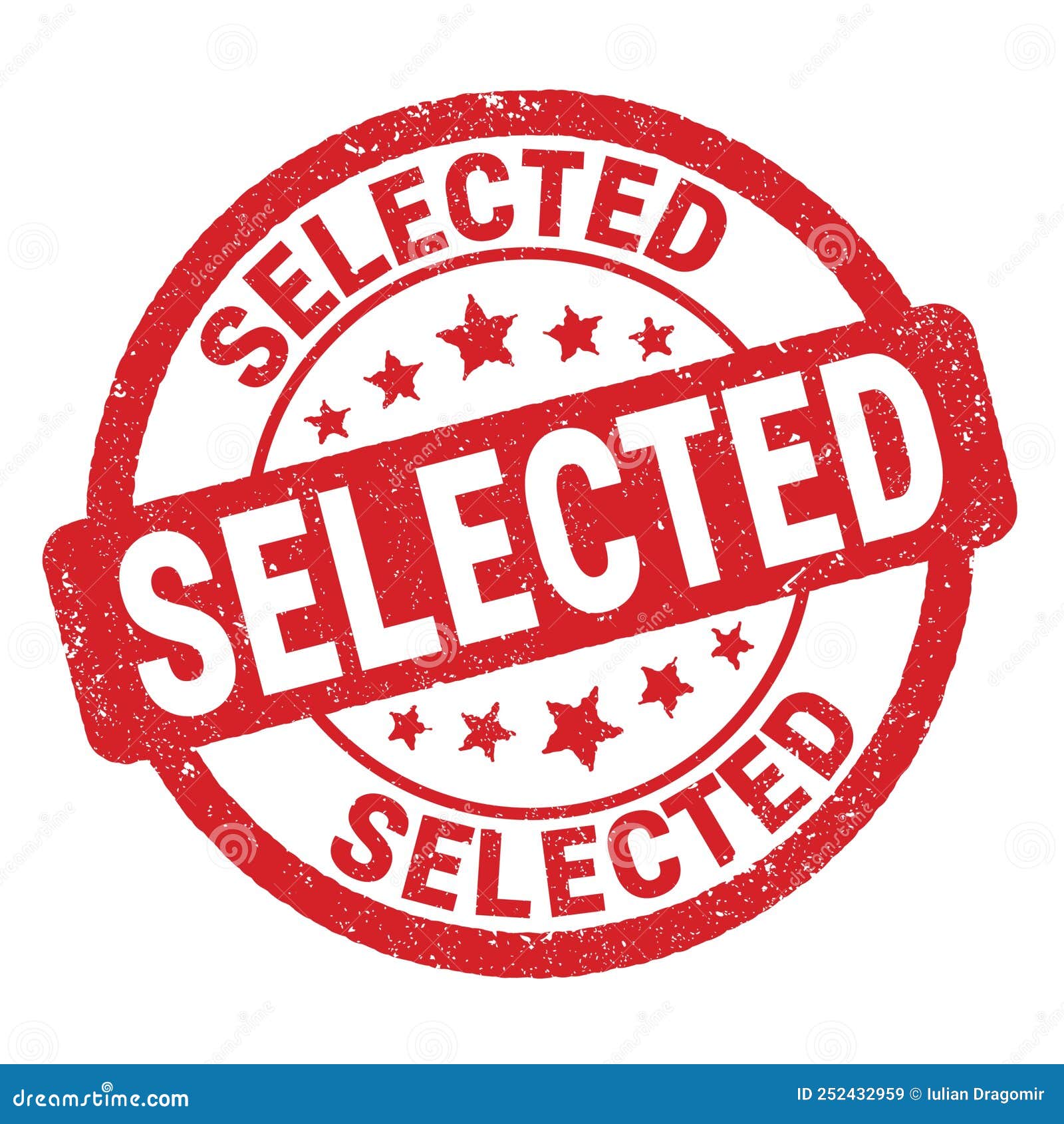 SELECTED Text Written on Red Round Stamp Sign Stock Illustration ...