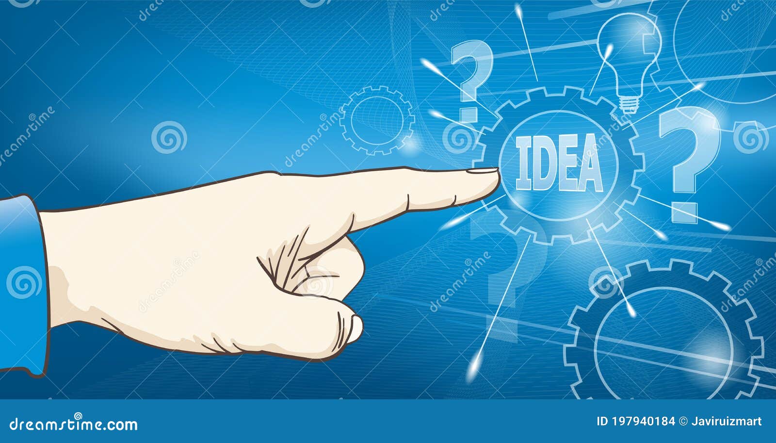 Selecting Idea Word on a Touch Screen Stock Vector - Illustration of ...