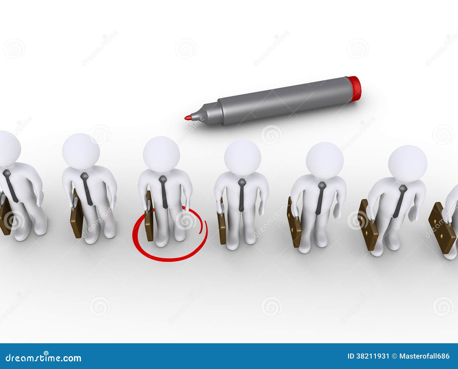 Selecting by Red Circle the Right Businessman Stock Illustration ...