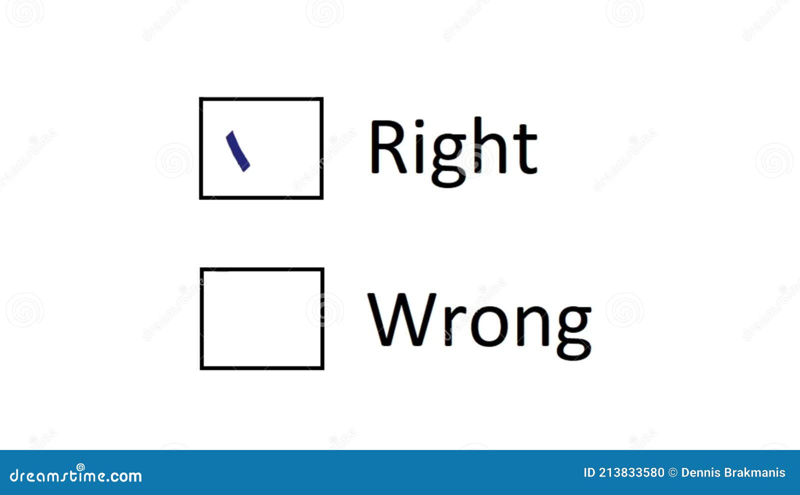 Selecting Right. Check Mark Empty Box To Indicate it is Right. Right or ...