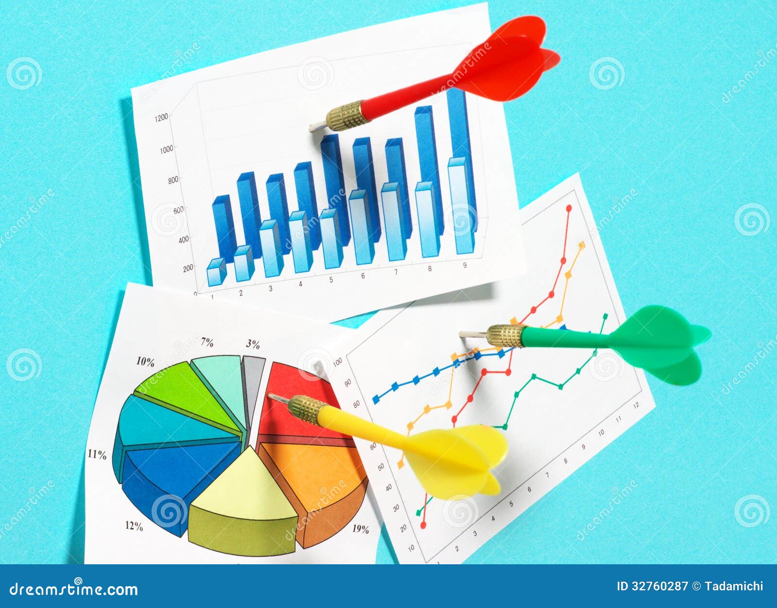 Selecting three graphs. stock image. Image of dart, business - 32760287