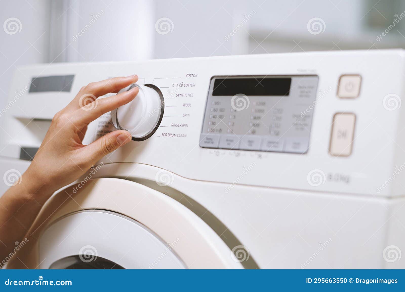 Selecting Washer Settings stock photo. Image of time - 295663550