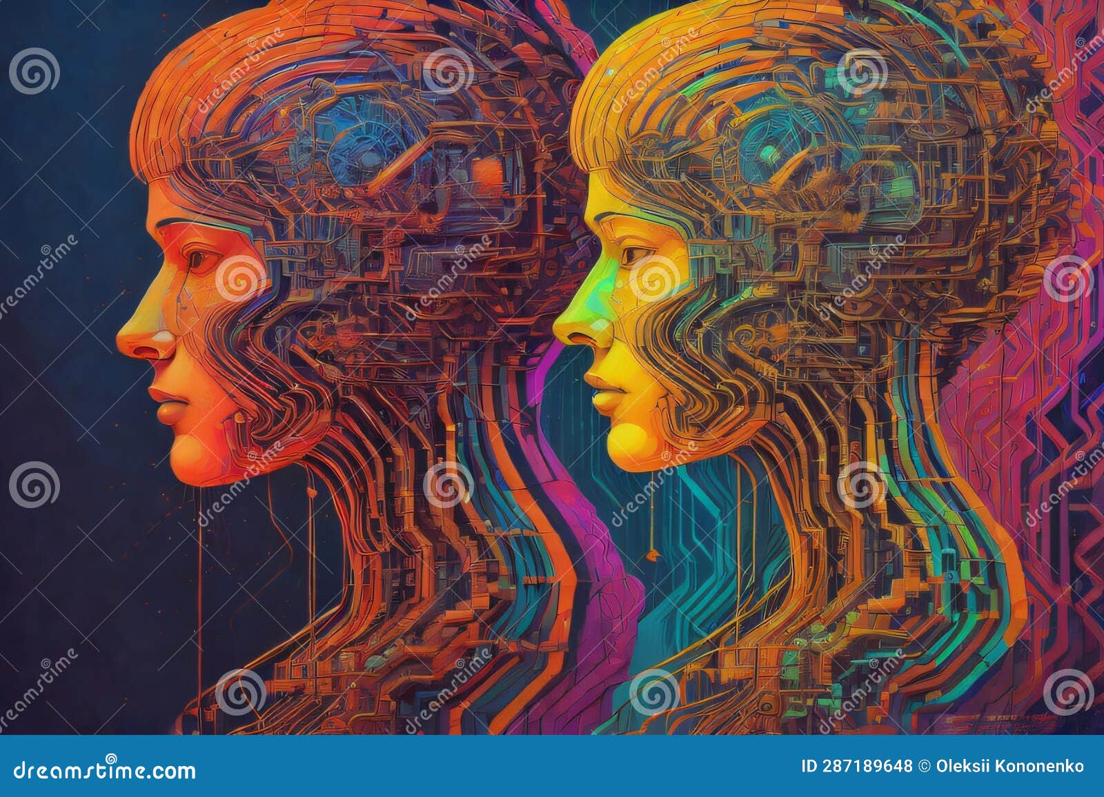 A Selection of Abstract Faces in a Close-up View, Demonstrating the ...
