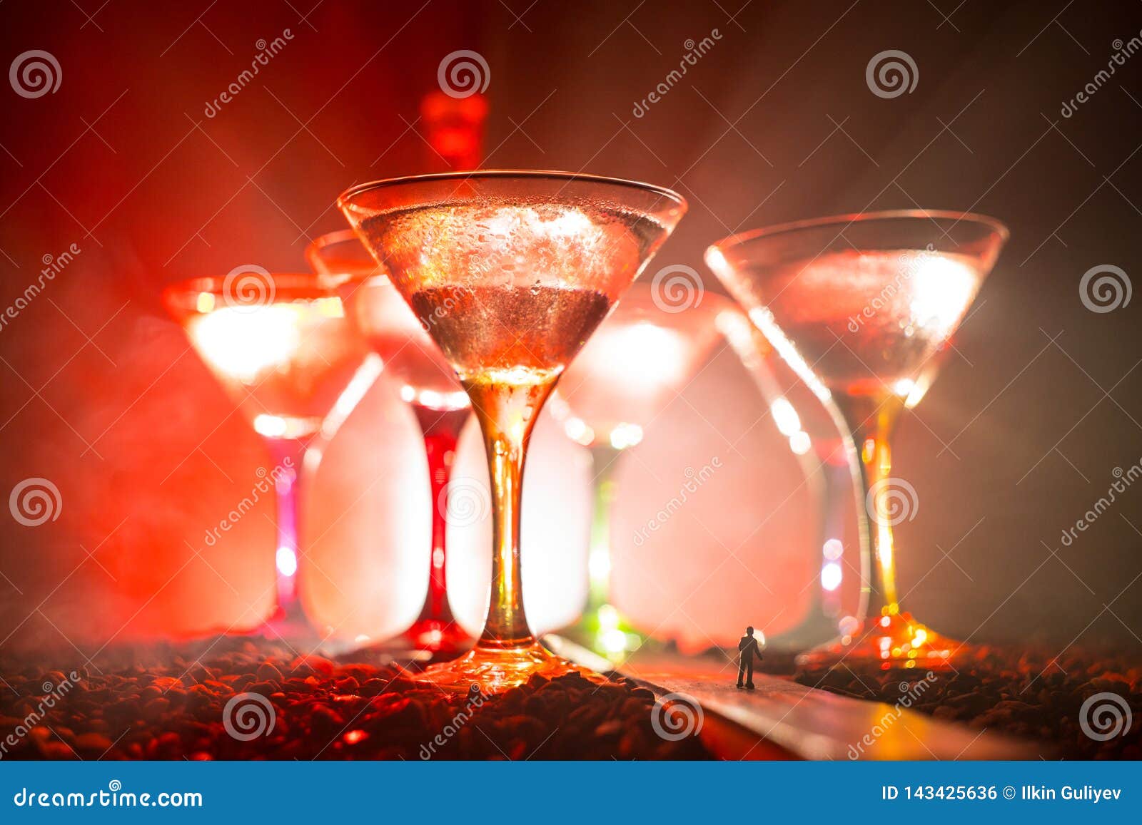 Selection of Alcoholic Drinks on Rustic Wood Background. Creative ...