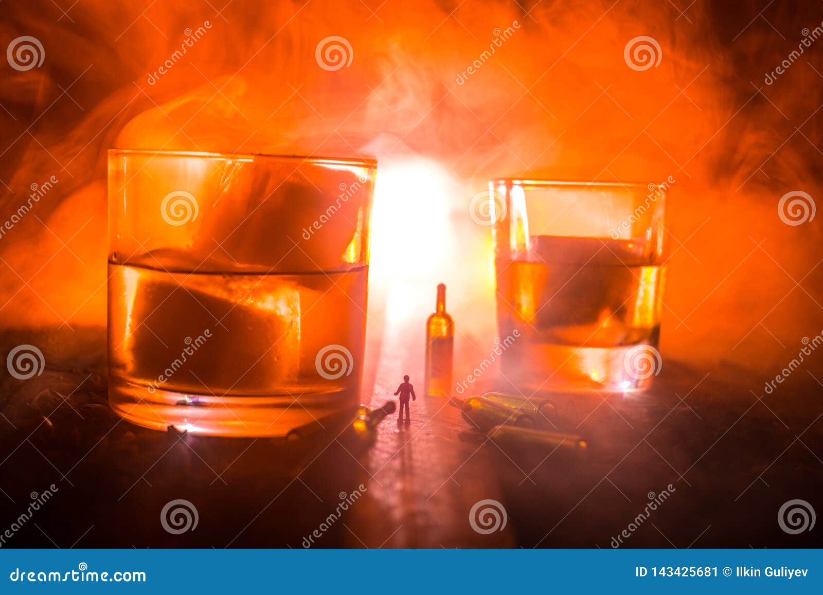 Selection of Alcoholic Drinks on Rustic Wood Background. Creative ...