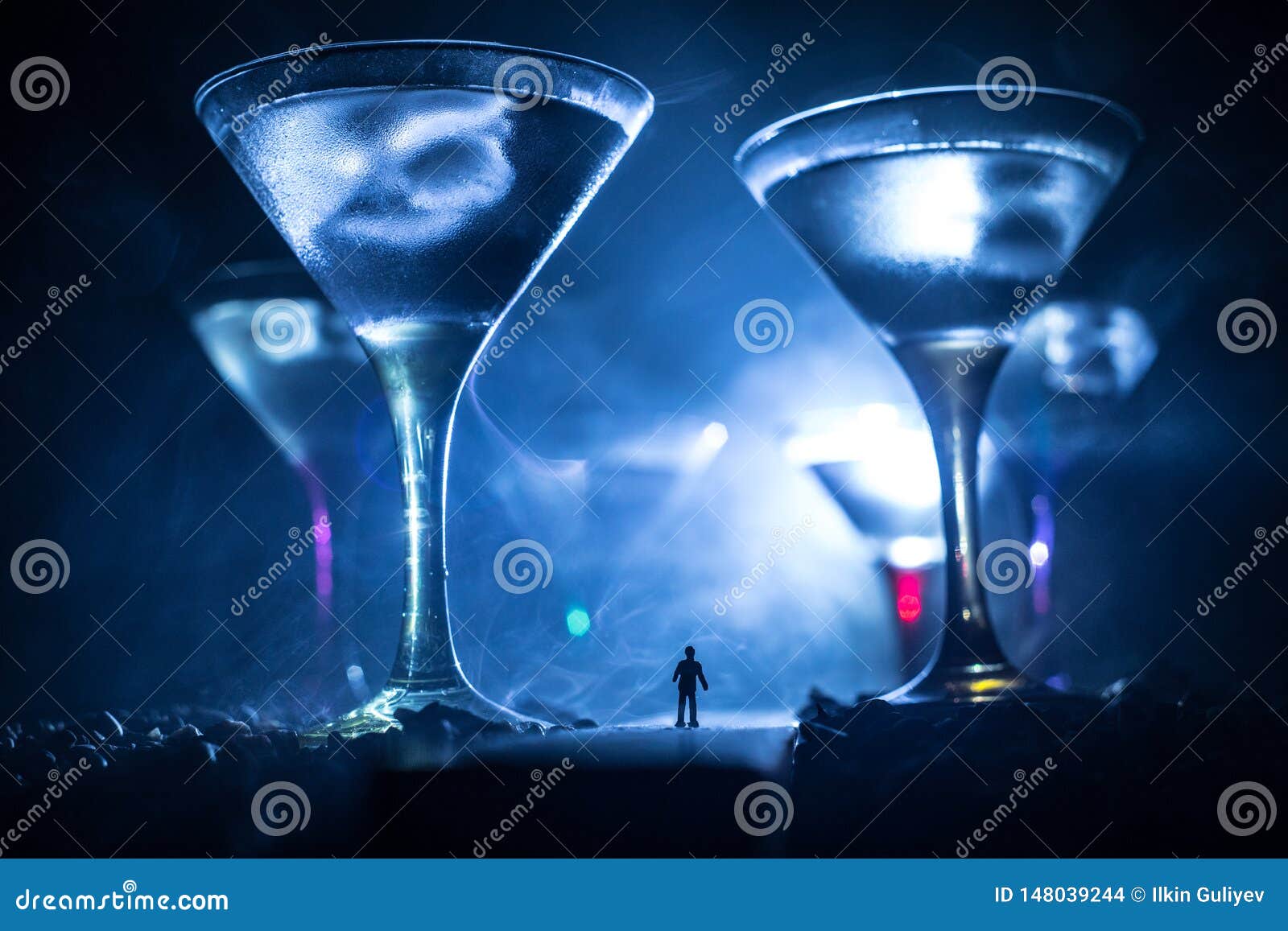 Selection of Alcoholic Drinks on Rustic Wood Background. Creative ...