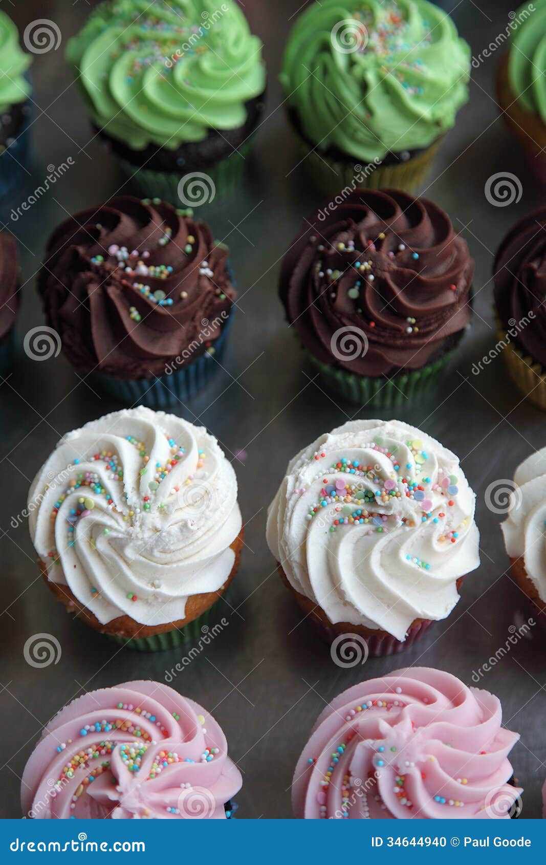 Selection of Assorted Cupcakes Stock Photo - Image of sponge, mini ...