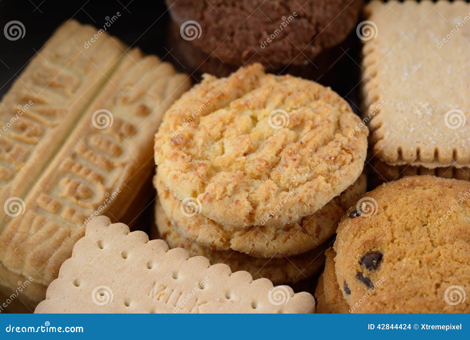 A selection of biscuits stock photo. Image of cookies - 42844424