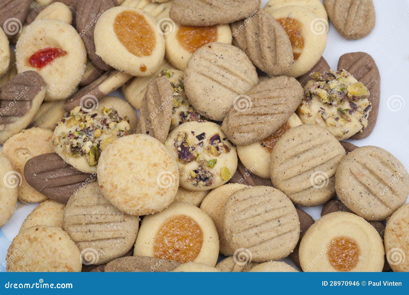 Selection of Biscuits on a Plate Stock Photo - Image of patisserie ...