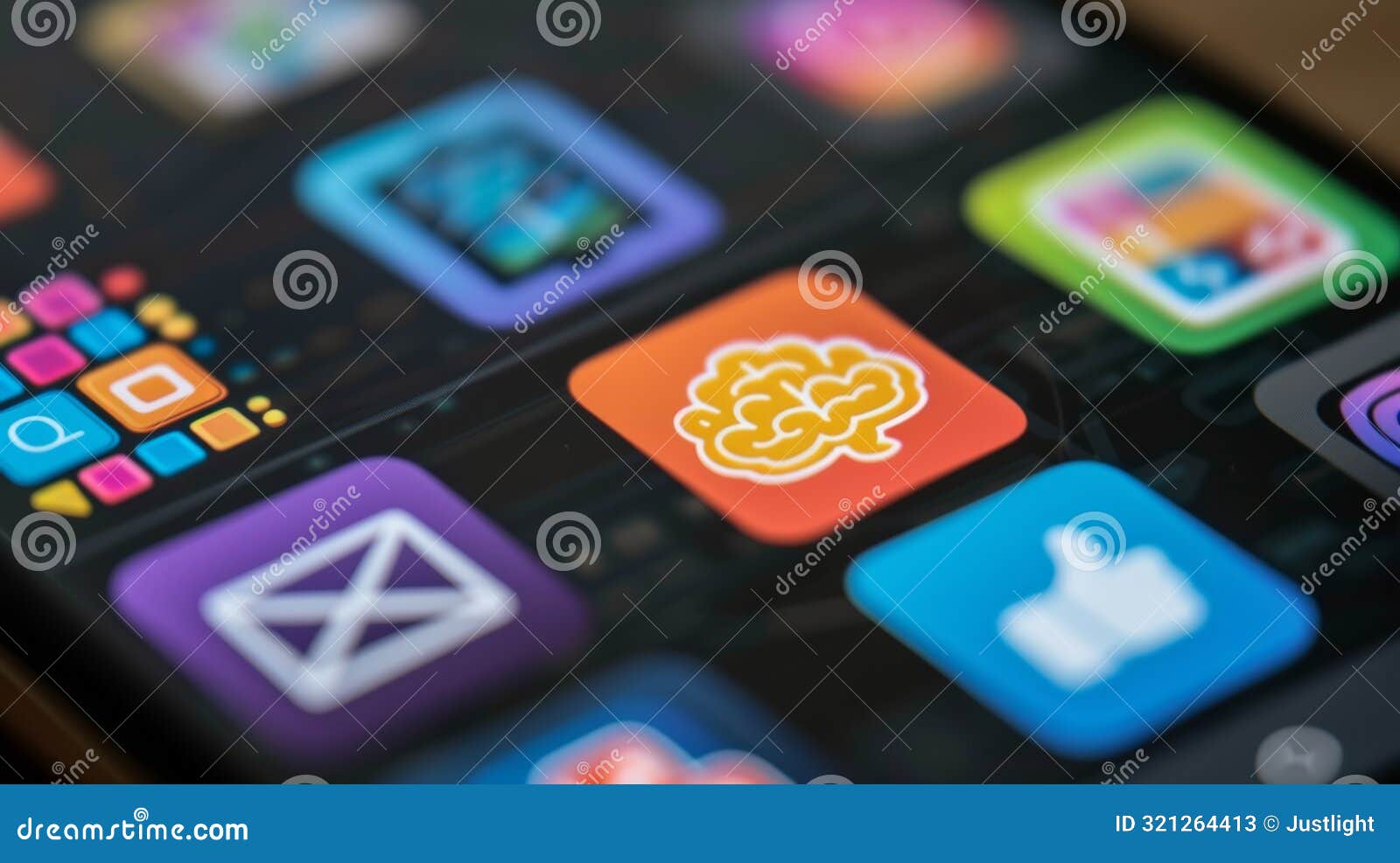 A Selection of Brain Training Apps on a Phone Screen Including Games ...