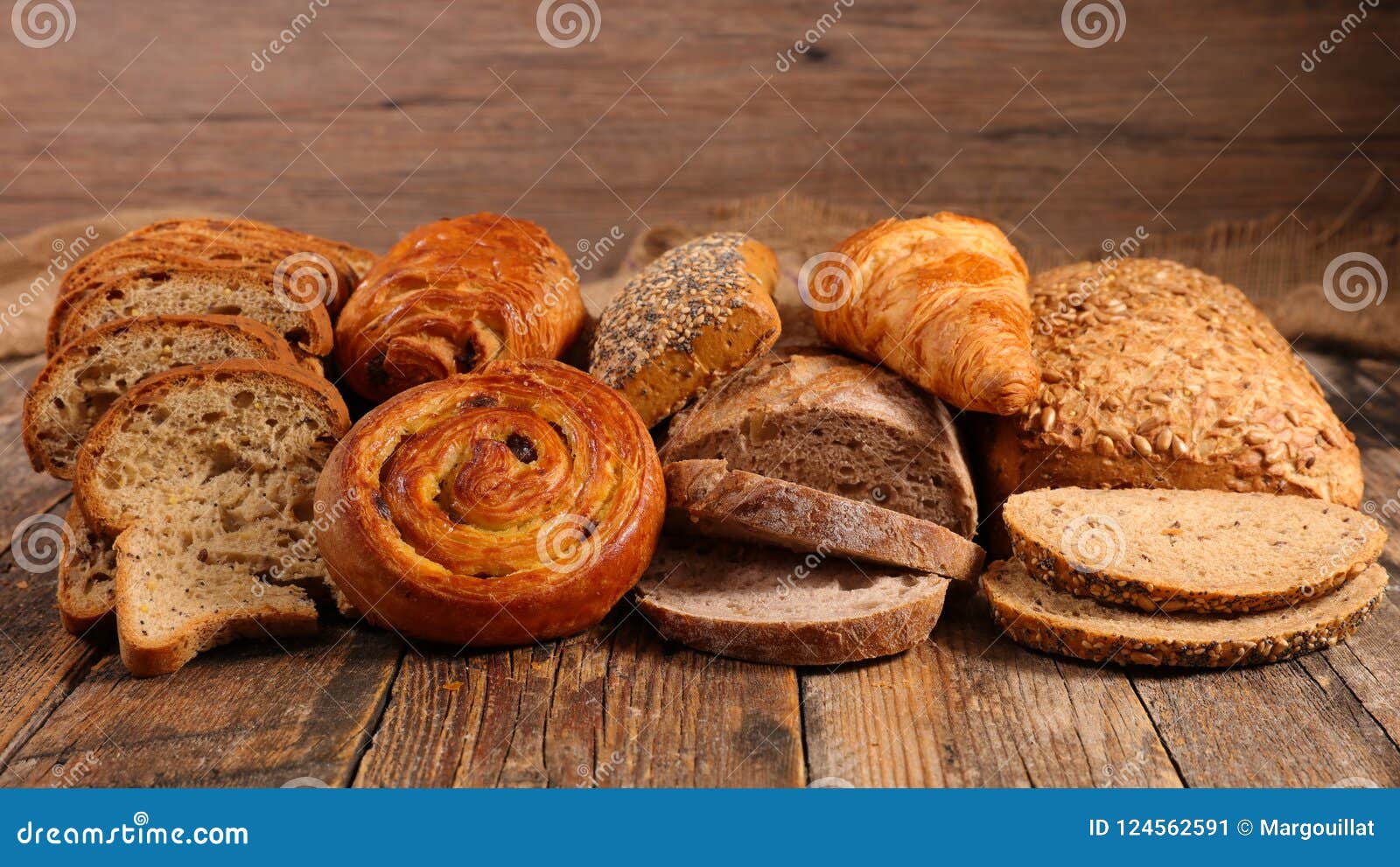 Selection of bread stock image. Image of grocery, food - 124562591