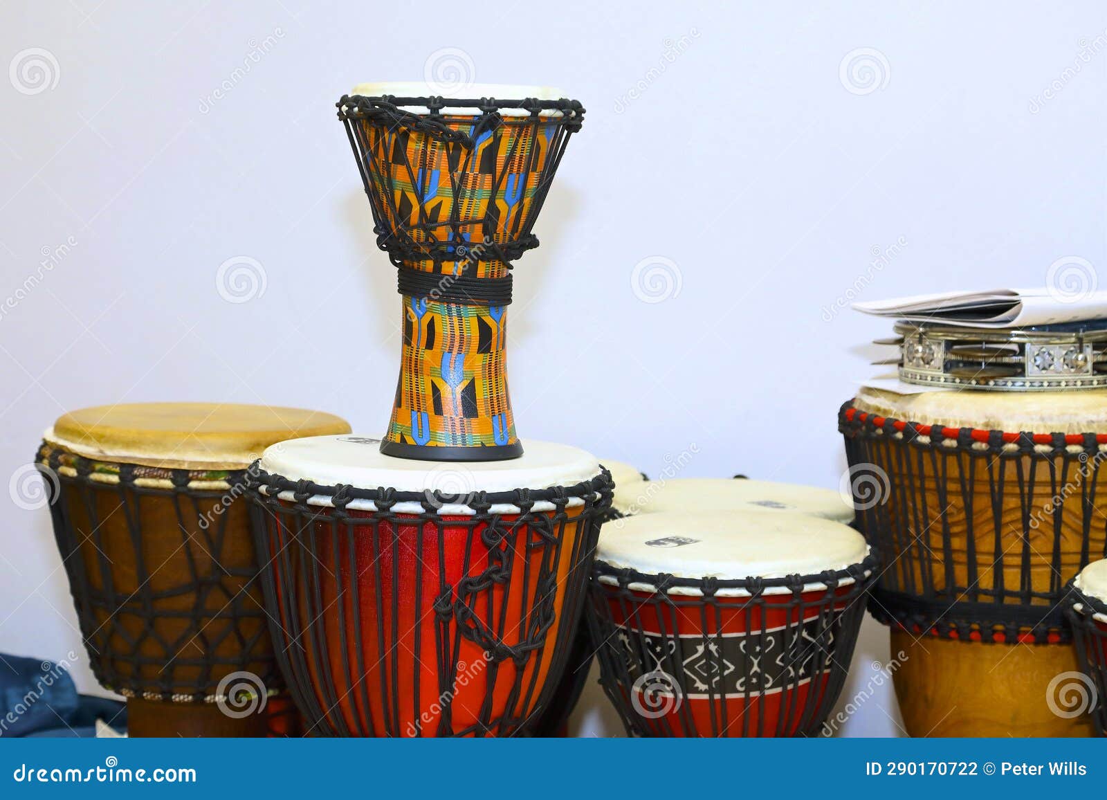 Selection of Brightly Coloured Bongo Drums Stock Photo - Image of drums ...