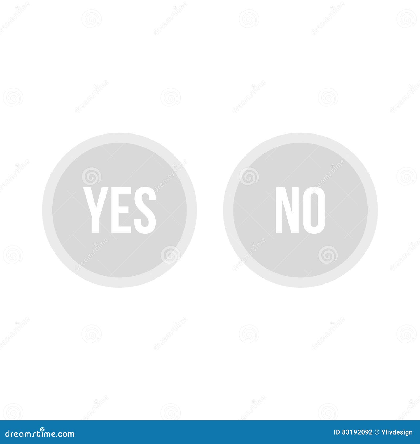 Selection Buttons Yes and No Icon, Flat Style Stock Vector ...