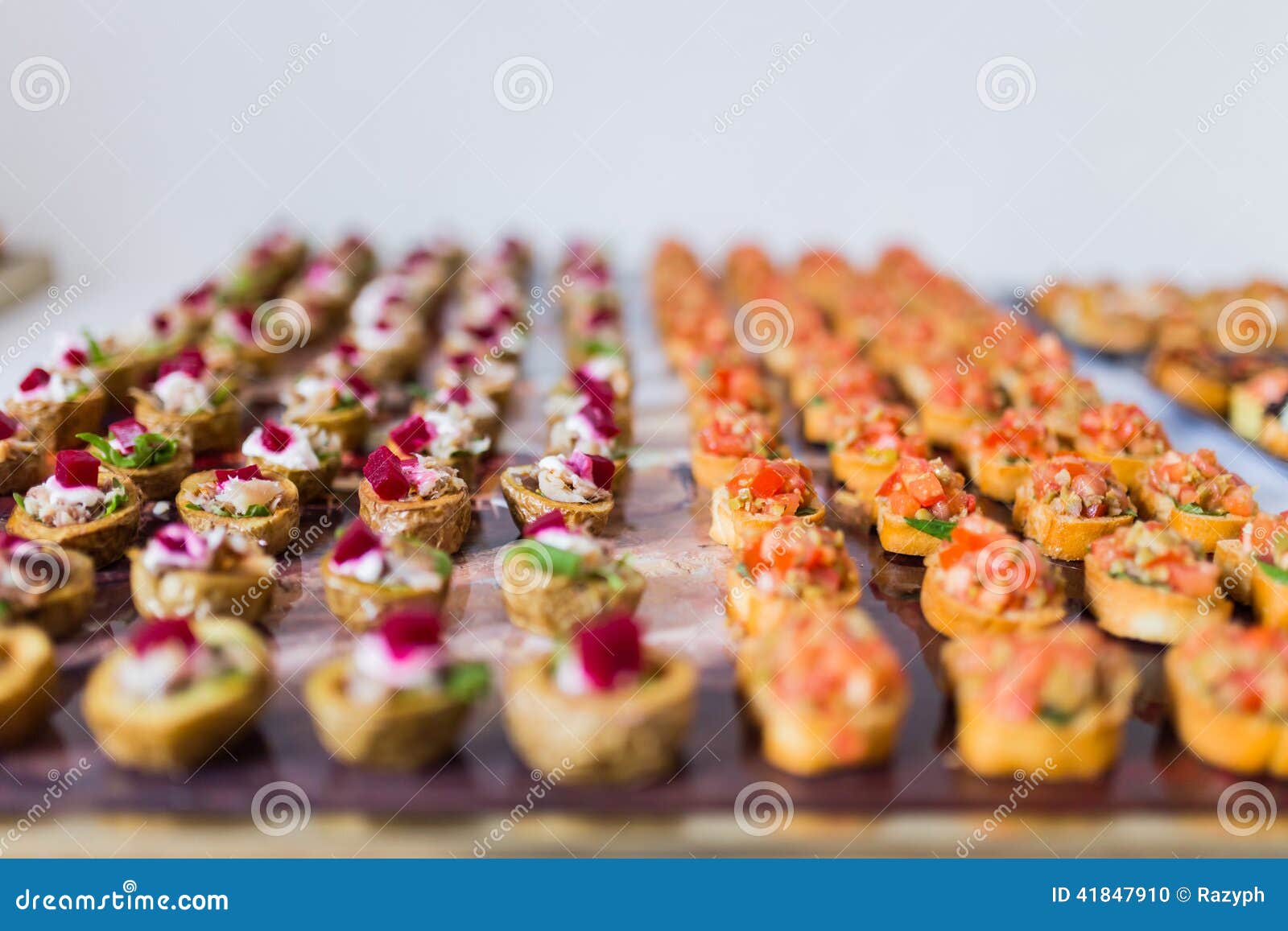 Selection of canapes stock photo. Image of buffet, decorated - 41847910