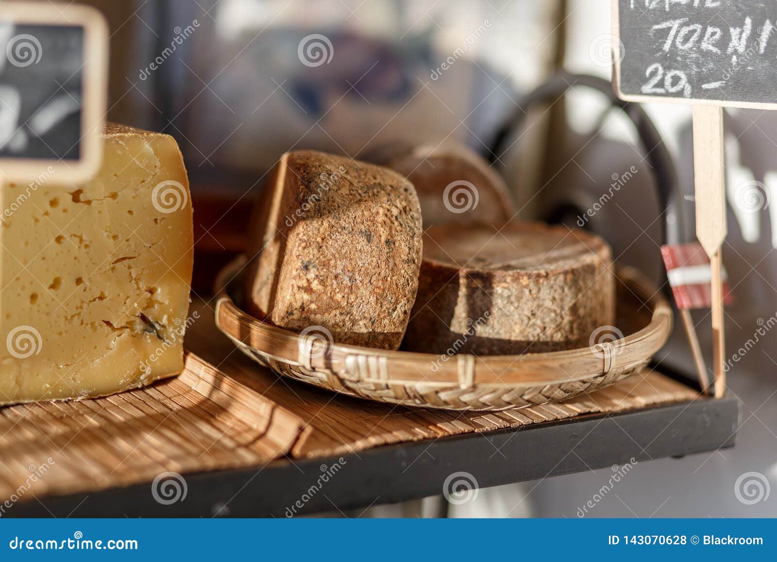 Selection of Cheese on the Shelf Stock Photo - Image of food, hard ...