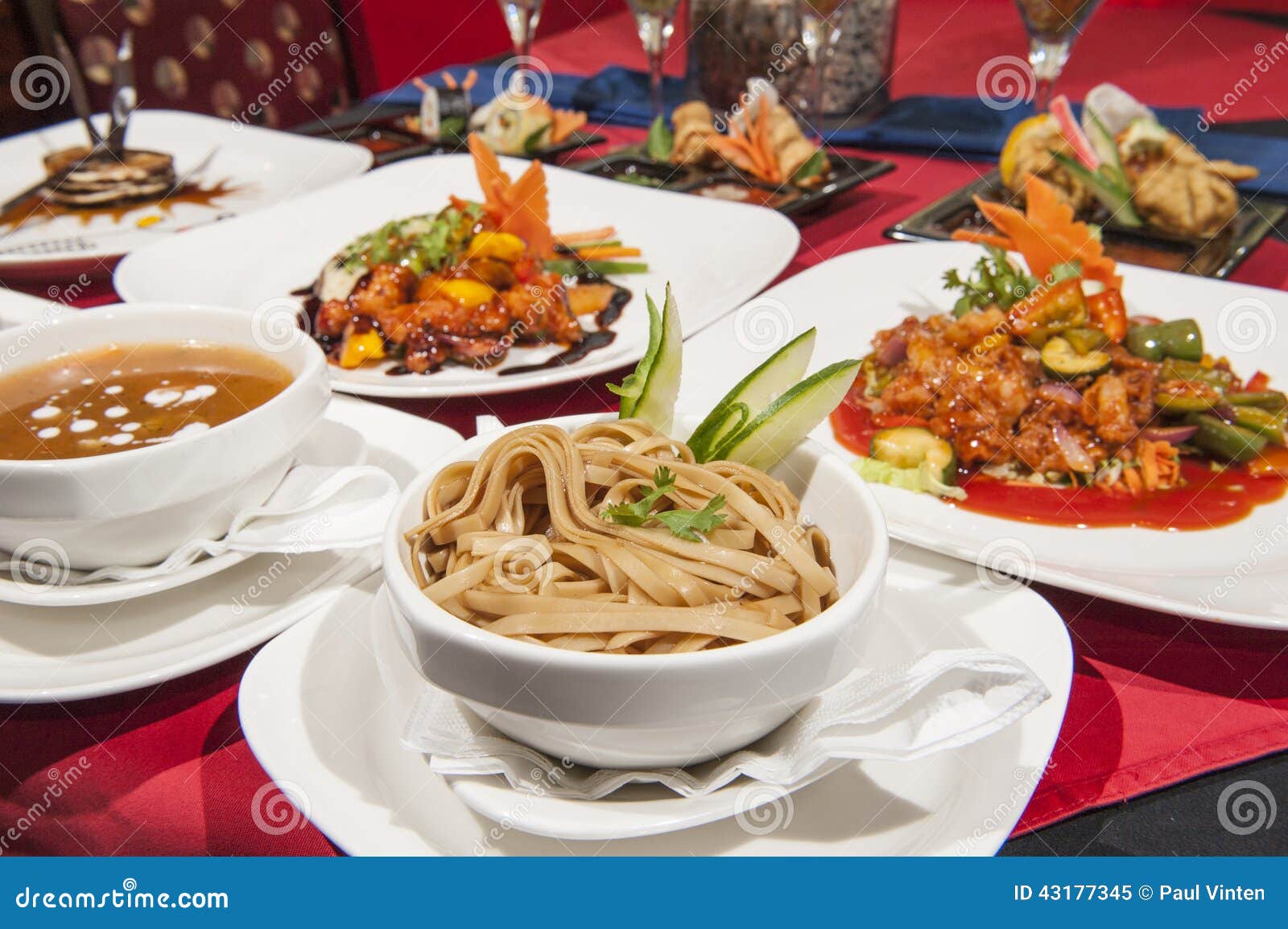 Selection Of Chinese Food Egg Fried Rice Sweet And Sour Chicken Royalty ...