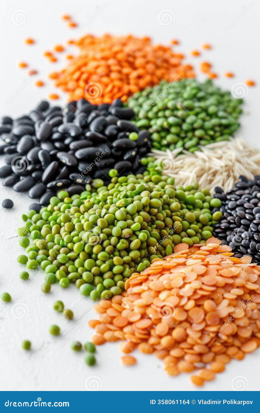 A Selection of Colorful Beans and Peas Arranged on a White Surface for ...