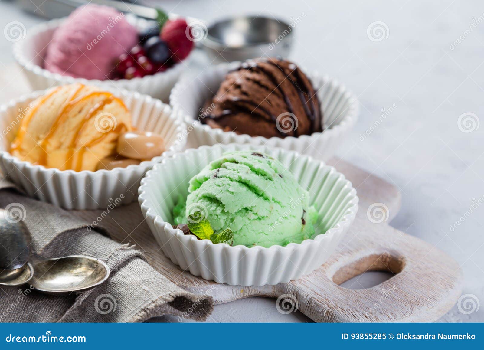 Selection of Colorful Ice Cream Scoops Stock Image - Image of food ...