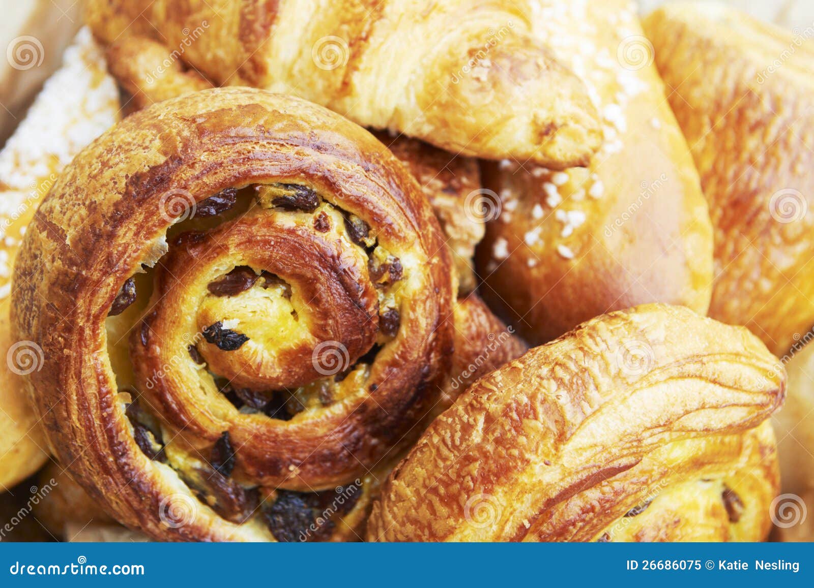 Selection of Croissant and Pastries Stock Image - Image of close ...