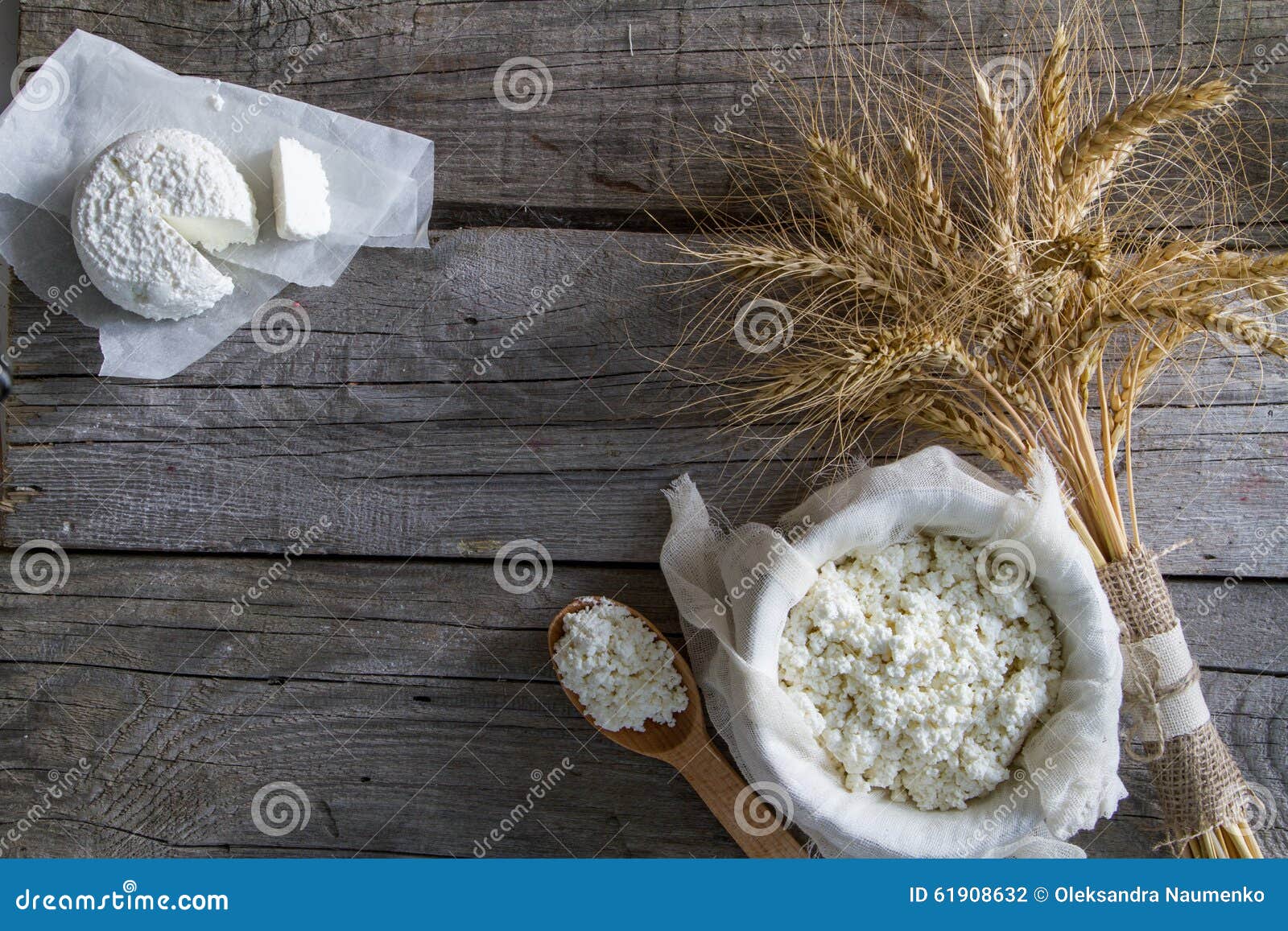 Selection of Dairy Products and Wheat Stock Photo - Image of food ...