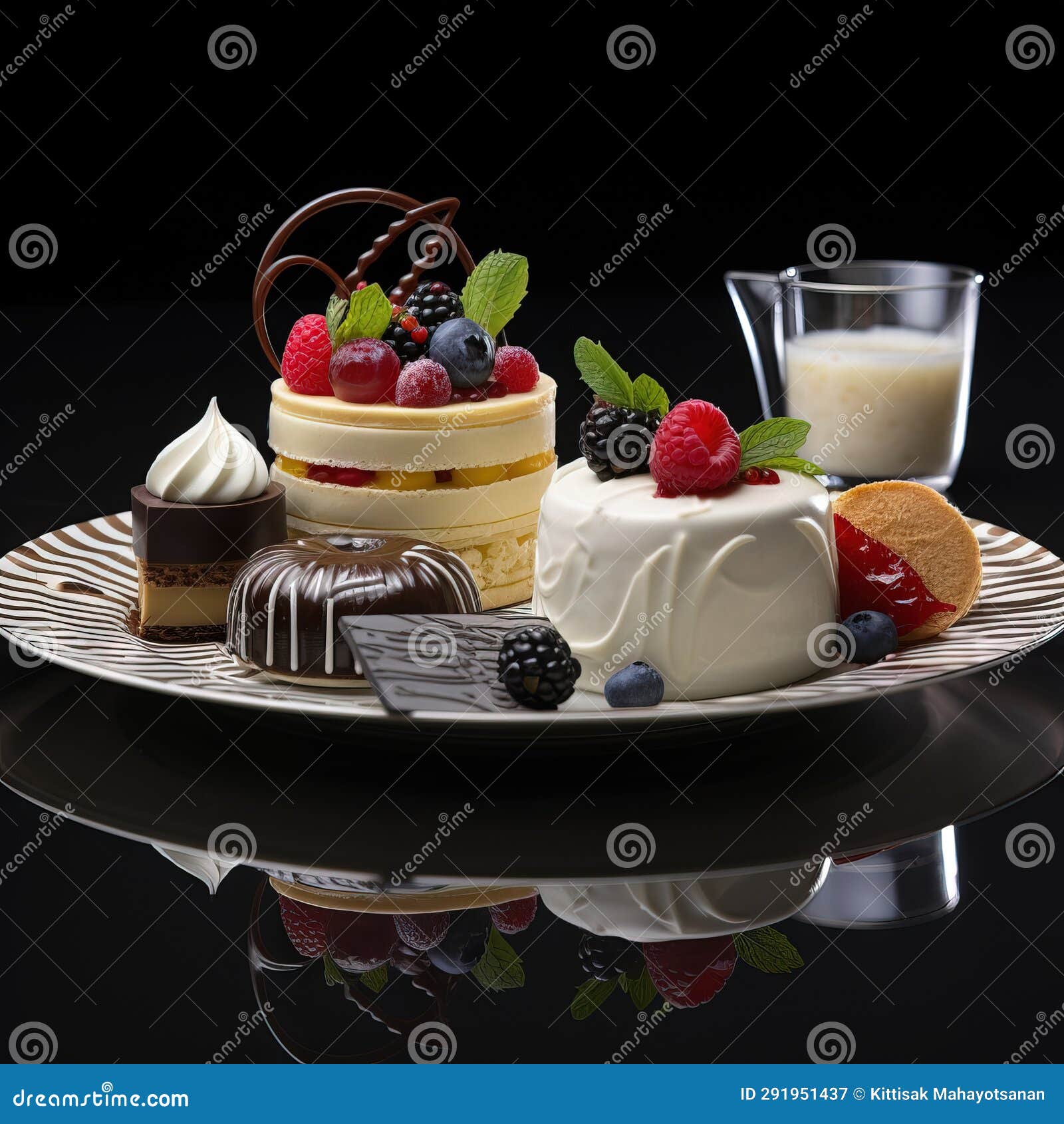 Selection of Decorative Desserts Generative AI Stock Illustration ...