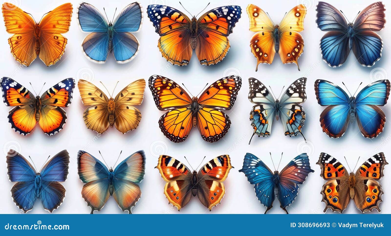 A Selection of Different Butterflies. Stock Image - Image of ...