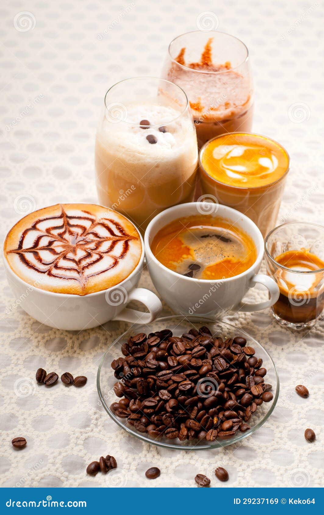 Selection of Different Coffee Type Stock Image - Image of cappuccino ...