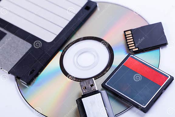 Selection of Different Computer Storage Devices Stock Image - Image of ...